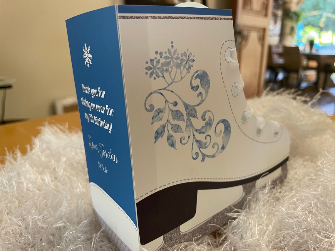 Ice Skate Favor Box / Ice Skating Party Favors / Ice Princess Printable ...