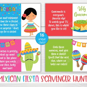 Mexican Fiesta Scavenger Hunt for Kids / Taco Tuesday Birthday Treasure ...