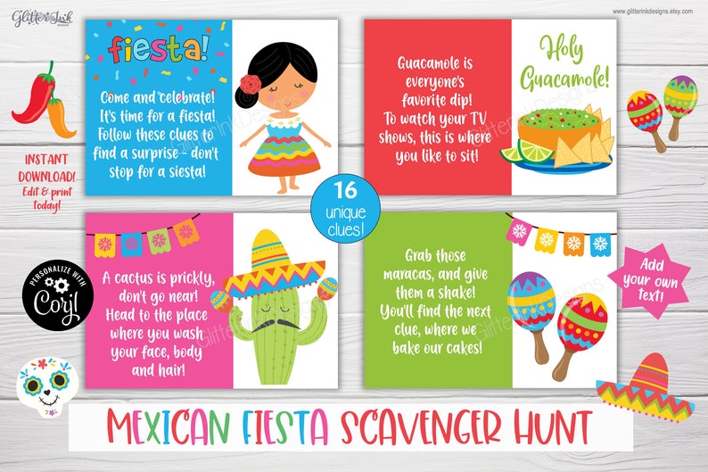Mexican Fiesta Scavenger Hunt for Kids / Taco Tuesday Birthday - Etsy