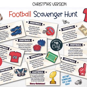 American Football Scavenger Hunt & Printable Tickets, Super Bowl Party ...