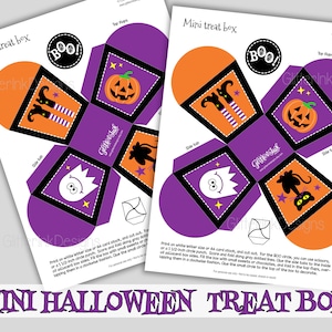 Mini Halloween Treat Box / Halloween Favor Box / Halloween Candy Favors ...