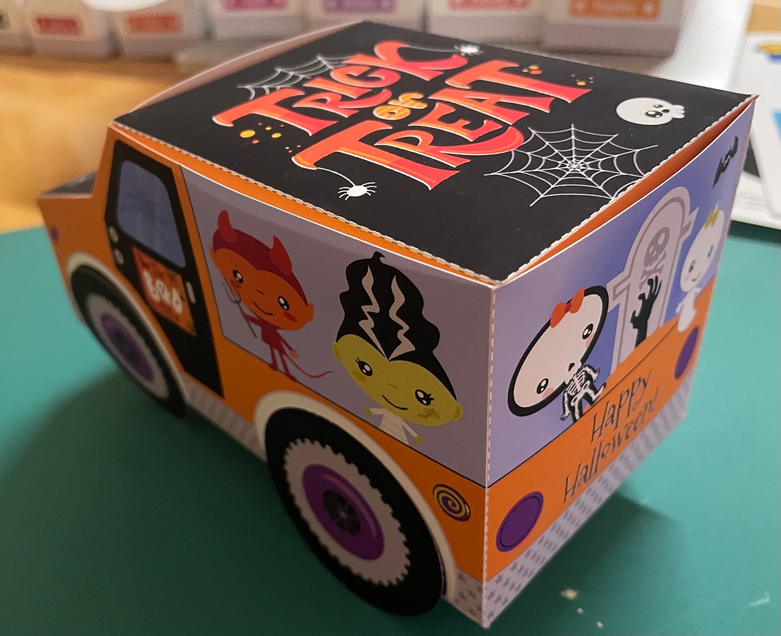 Halloween Monster Truck Printable Favor Box / Trick or Treat - Etsy