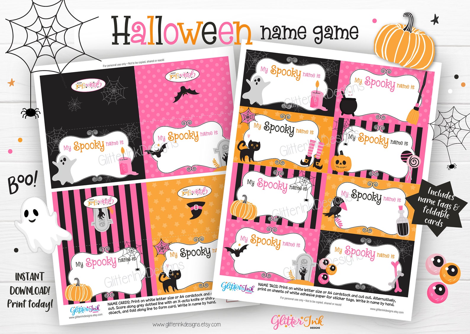 What's Your Spooky Halloween Name Game / Spooktacular Printable Sign ...