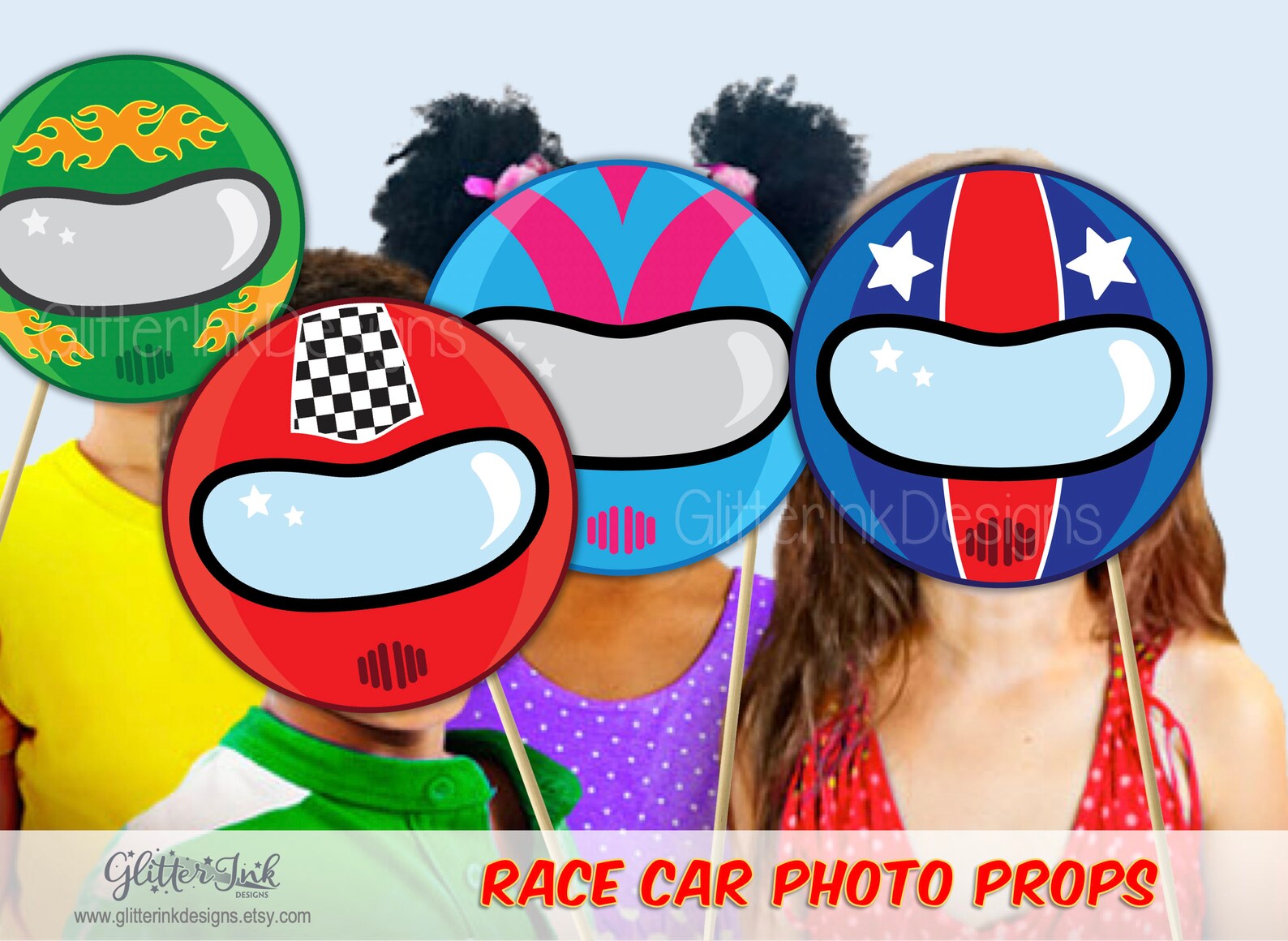 Race Car Party Photo Booth Props / Racing Car Birthday Car - Etsy