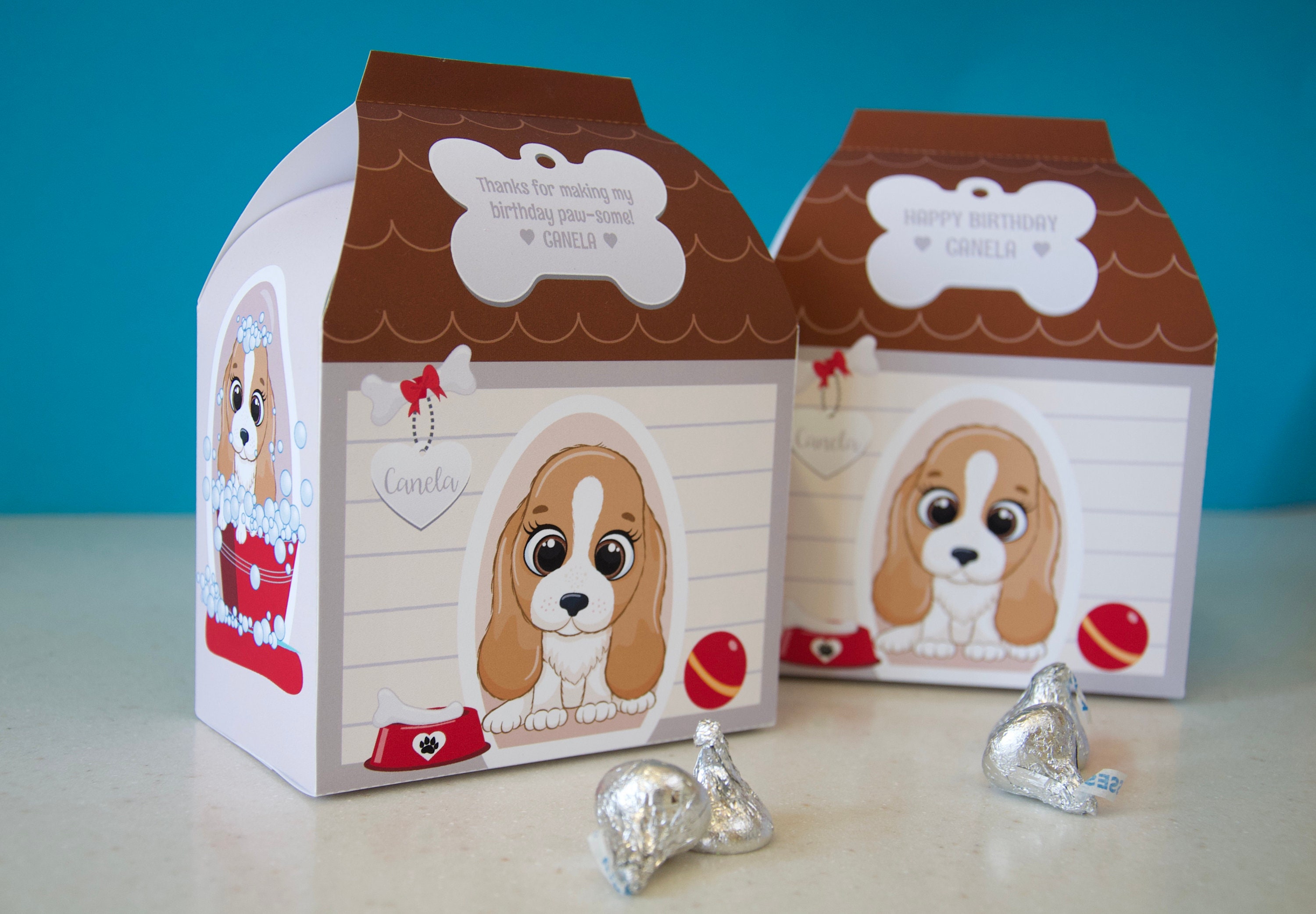 Puppy Dog Birthday Party Printable Dog House Favor Box / Dog Spa Party ...