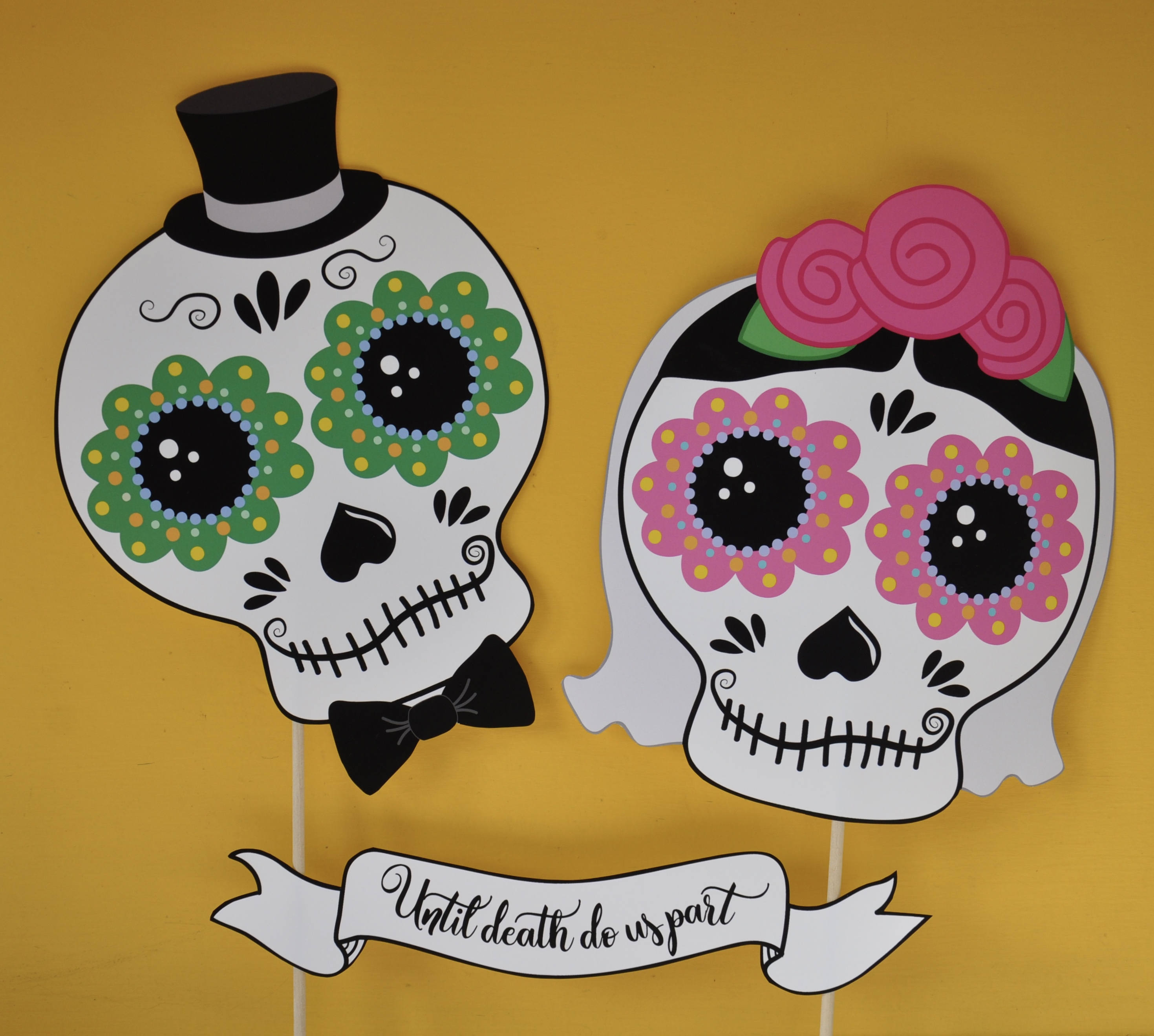 Day of the Dead Printable Photo Booth Props, Día De Los Muertos Cosplay ...