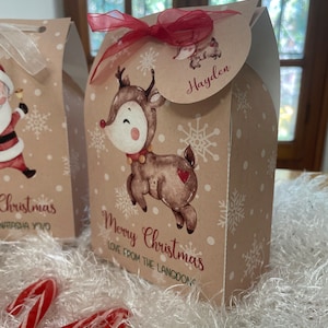 Printable Christmas Gift Box Set, Personalized Gingerbread Favor Boxes ...