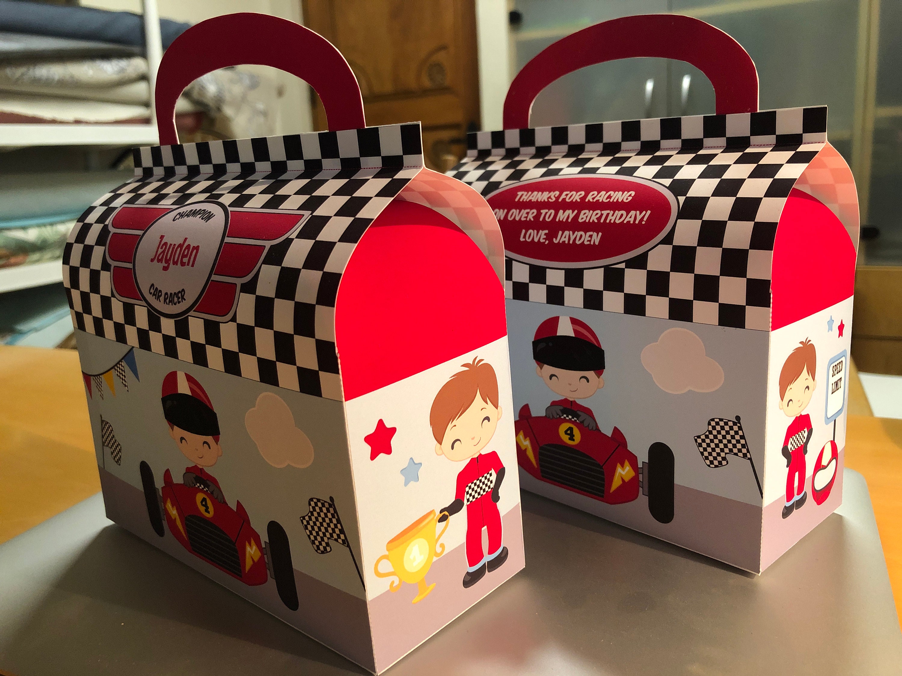 Race Car Party Favor Boxes / Race Car Birthday Party Favors / Racing ...