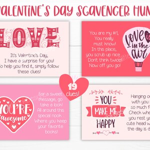 Valentine's Day Scavenger Hunt Printable Love Notes / Valentines Day ...