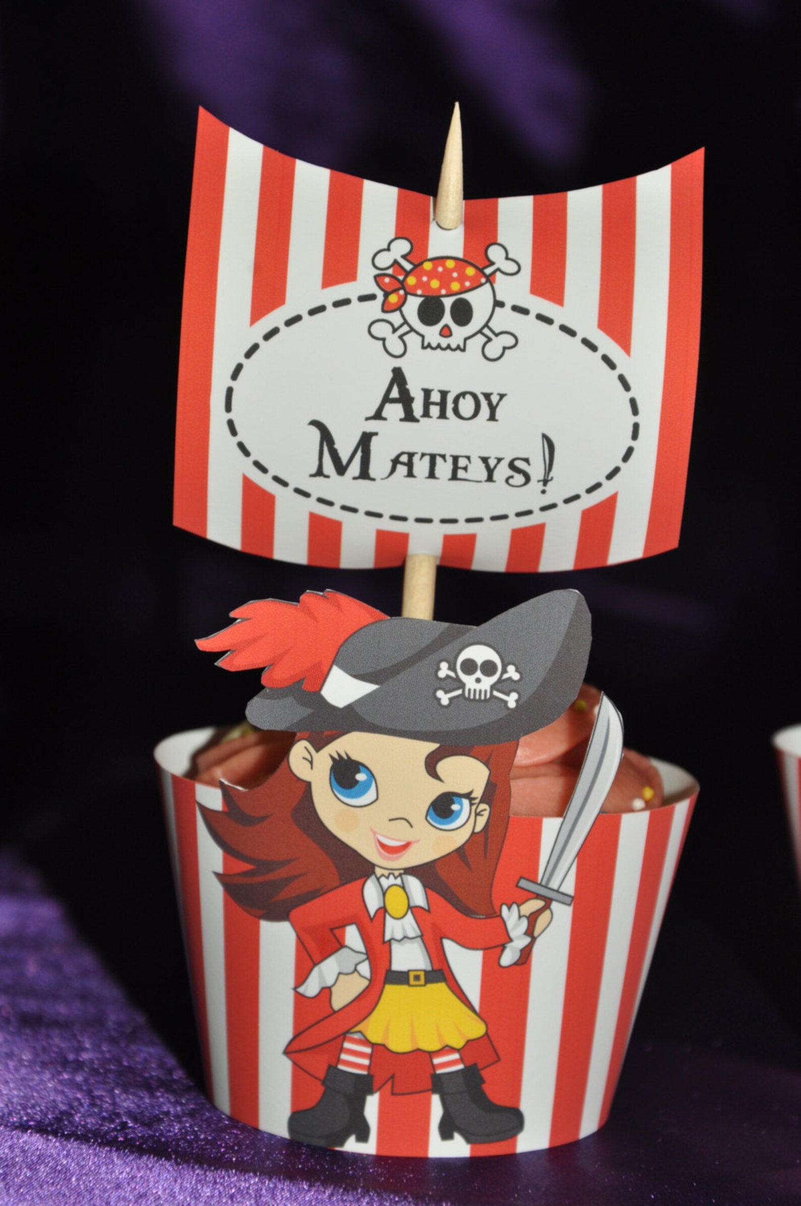 Pirate Party Cupcake Toppers and Wrappers / Pirate Ship Sails Party ...