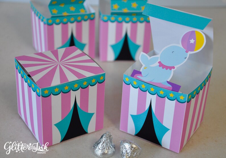 Circus Carnival Kids Pop up Favor Box Jack in the Box PDF Printable ...