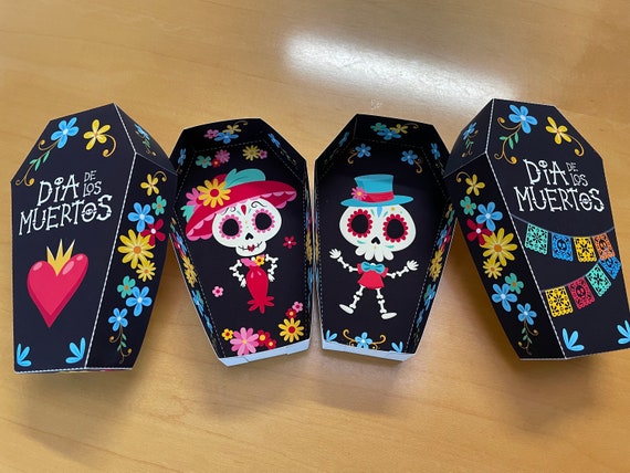 Day of the Dead coffin treat box / Dia de los Muertos sugar skull party ...