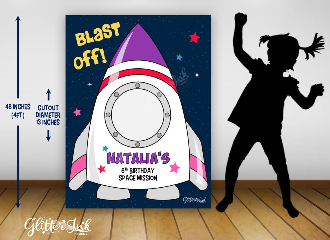 Outer Space Party Printable Photo Booth Frame / Rocket Party - Etsy