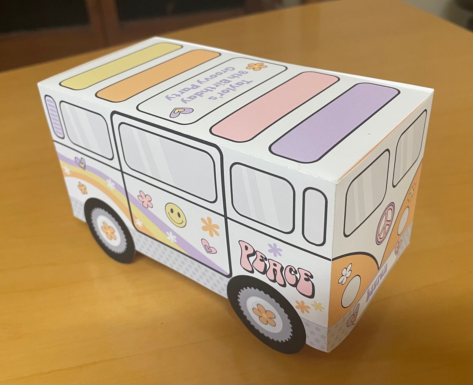 Groovy Party Hippie Bus Printable Favor Box / Van Party Favors - Etsy