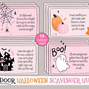 Pink Halloween Outdoor Scavenger Hunt / Kids Halloween Treasure Hunt ...