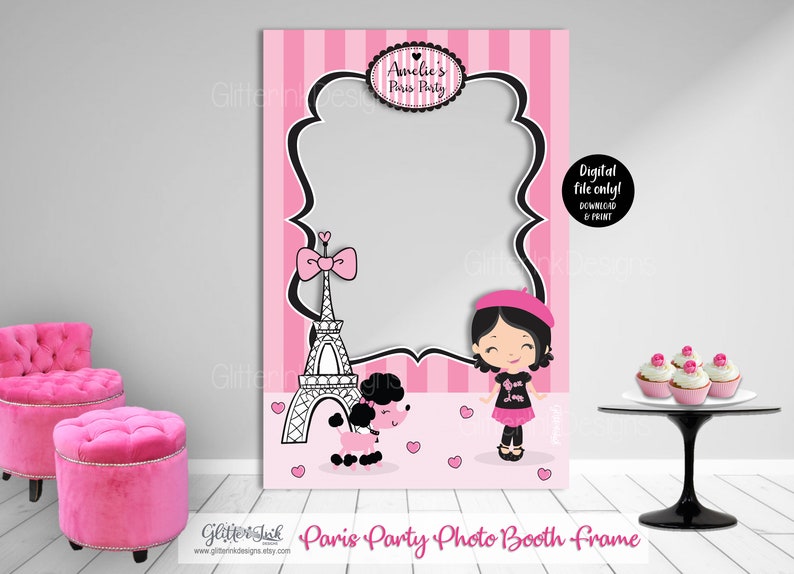 PRINTABLE Paris Theme Party Photo Booth Frame / Paris Party - Etsy