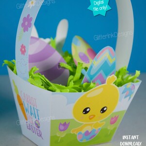 Mini Easter Basket - Easter Chick and Easter Bunny Printable Basket ...