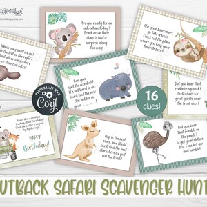 Jungle Safari Animal Scavenger Hunt Clue Cards / Australian - Etsy