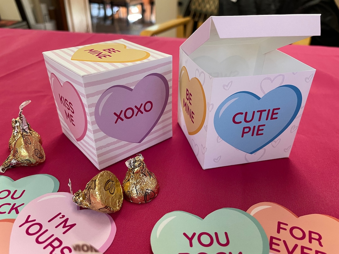 Valentines Day Conversation Hearts Printable Favor Boxes / Valentine ...