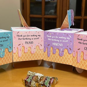 Set of 4 Ice Cream Truck Printable Favor Box Templates / Ice Cream ...