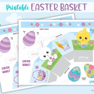 Mini Easter Basket - Easter Chick and Easter Bunny Printable Basket ...