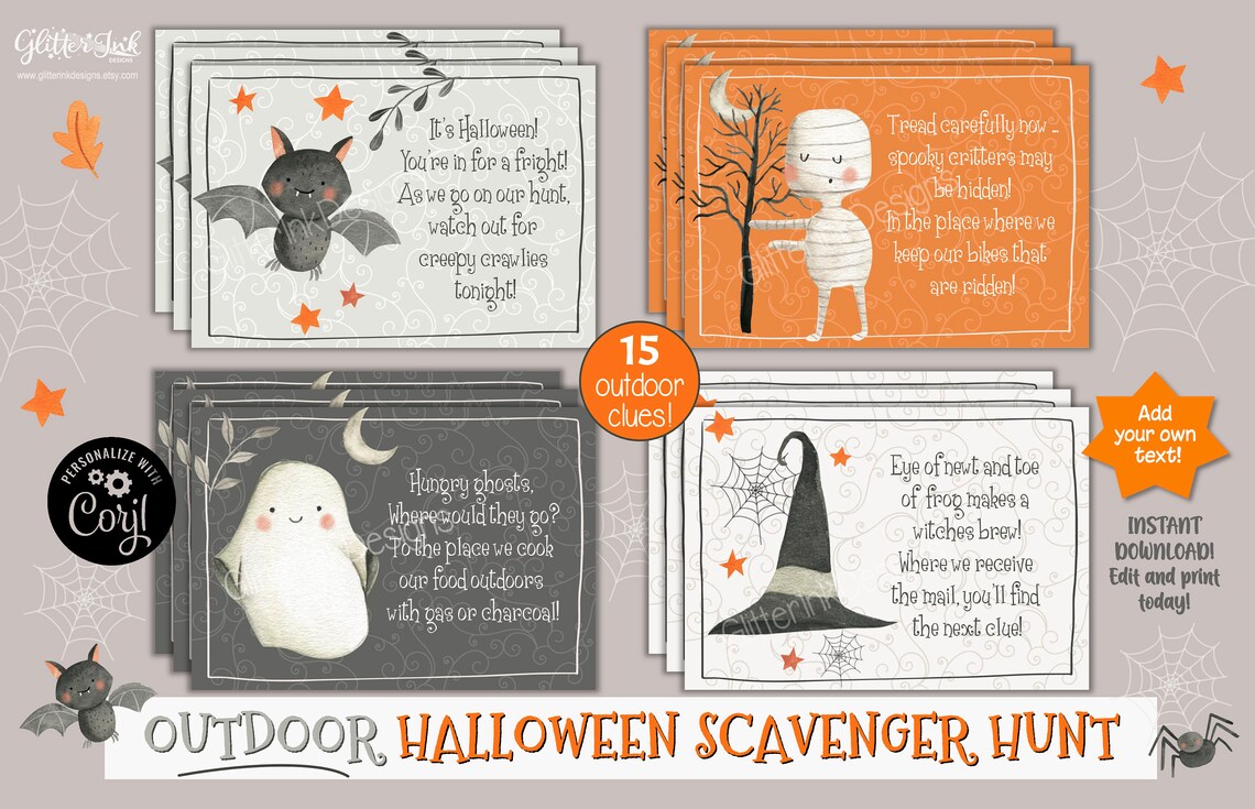 Outdoor Halloween Scavenger Hunt / Kids Halloween Treasure - Etsy