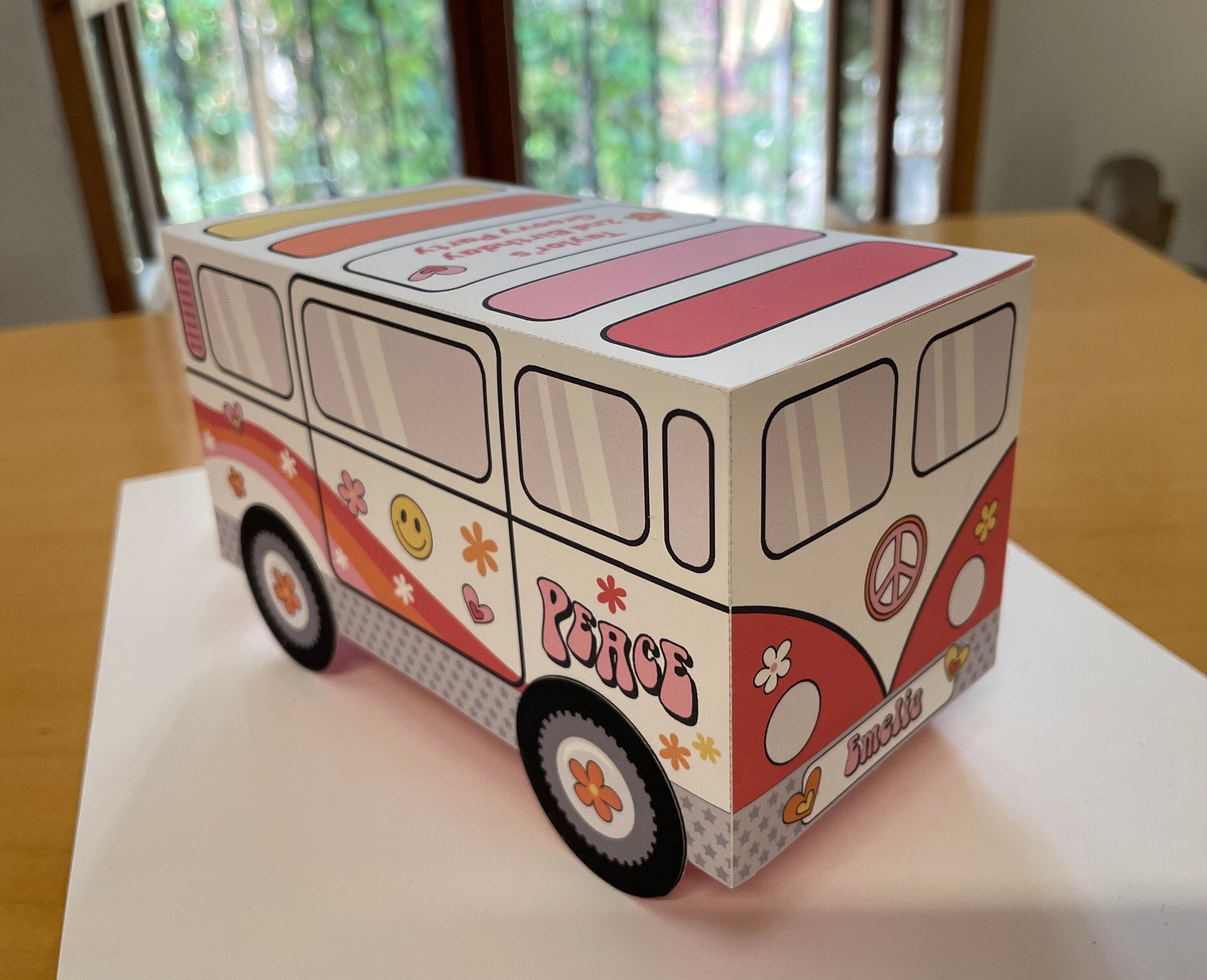 Groovy Party Hippie Bus Printable Favor Box / Van Party Favors - Etsy