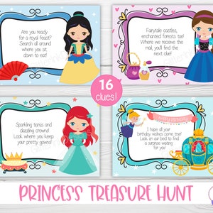 Fairytale Princess Printable Scavenger Hunt Clue Cards for Kids ...