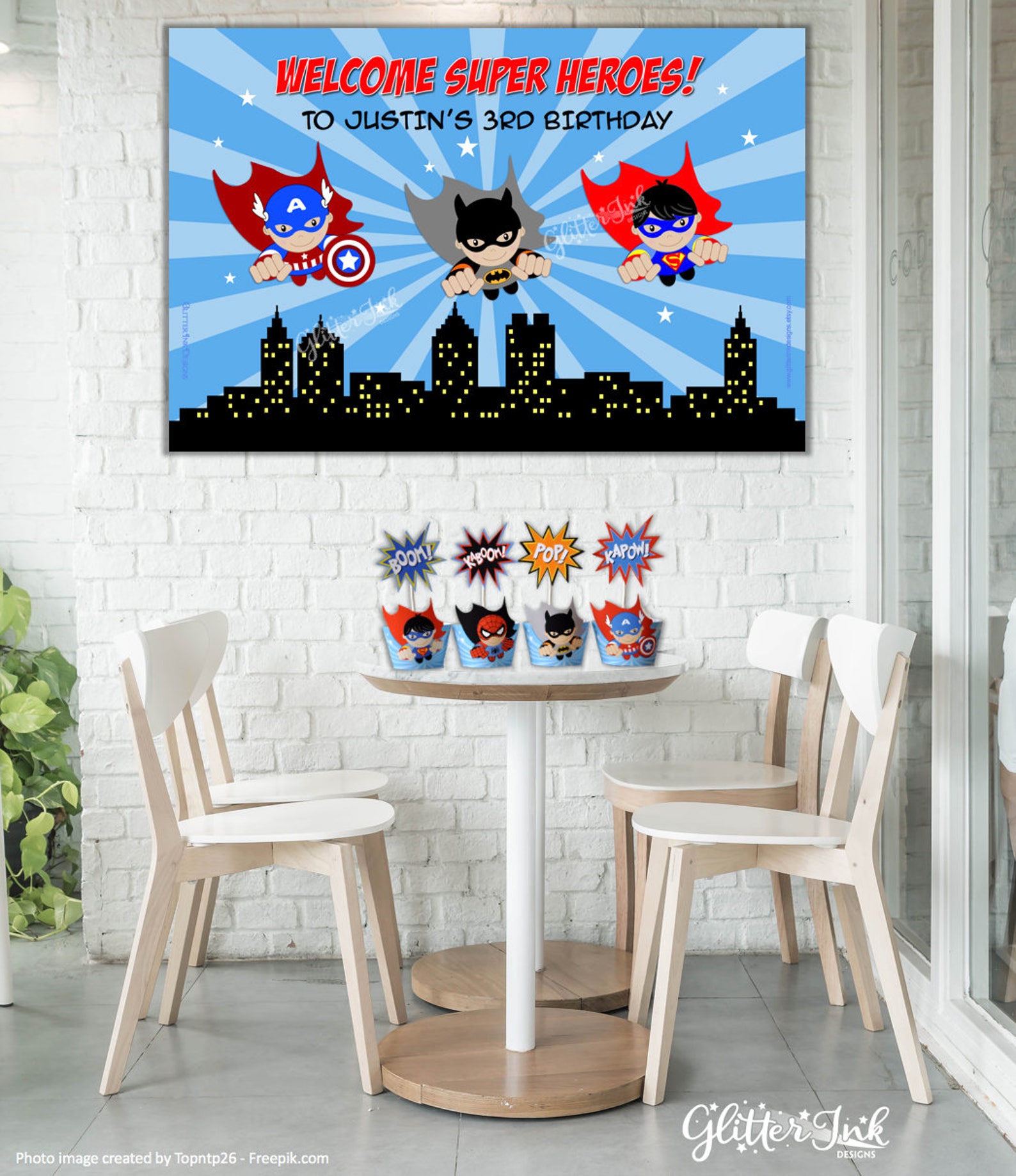 PRINTABLE Superhero Backdrop / Super Hero Party Decorations / - Etsy