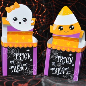 Halloween Treat Box / Printable Halloween Decorations Cute Ghost Candy ...