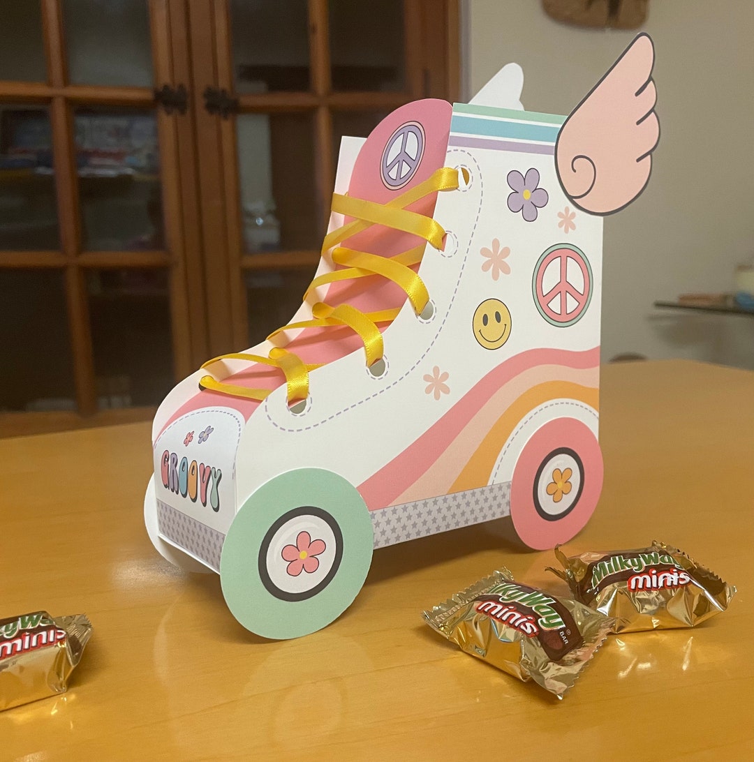 Groovy Roller Skate Party Favor Boxes for Retro Skating Birthday ...