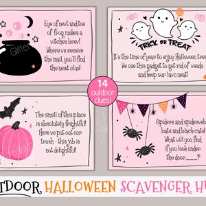 Pink Halloween Outdoor Scavenger Hunt / Kids Halloween Treasure Hunt ...