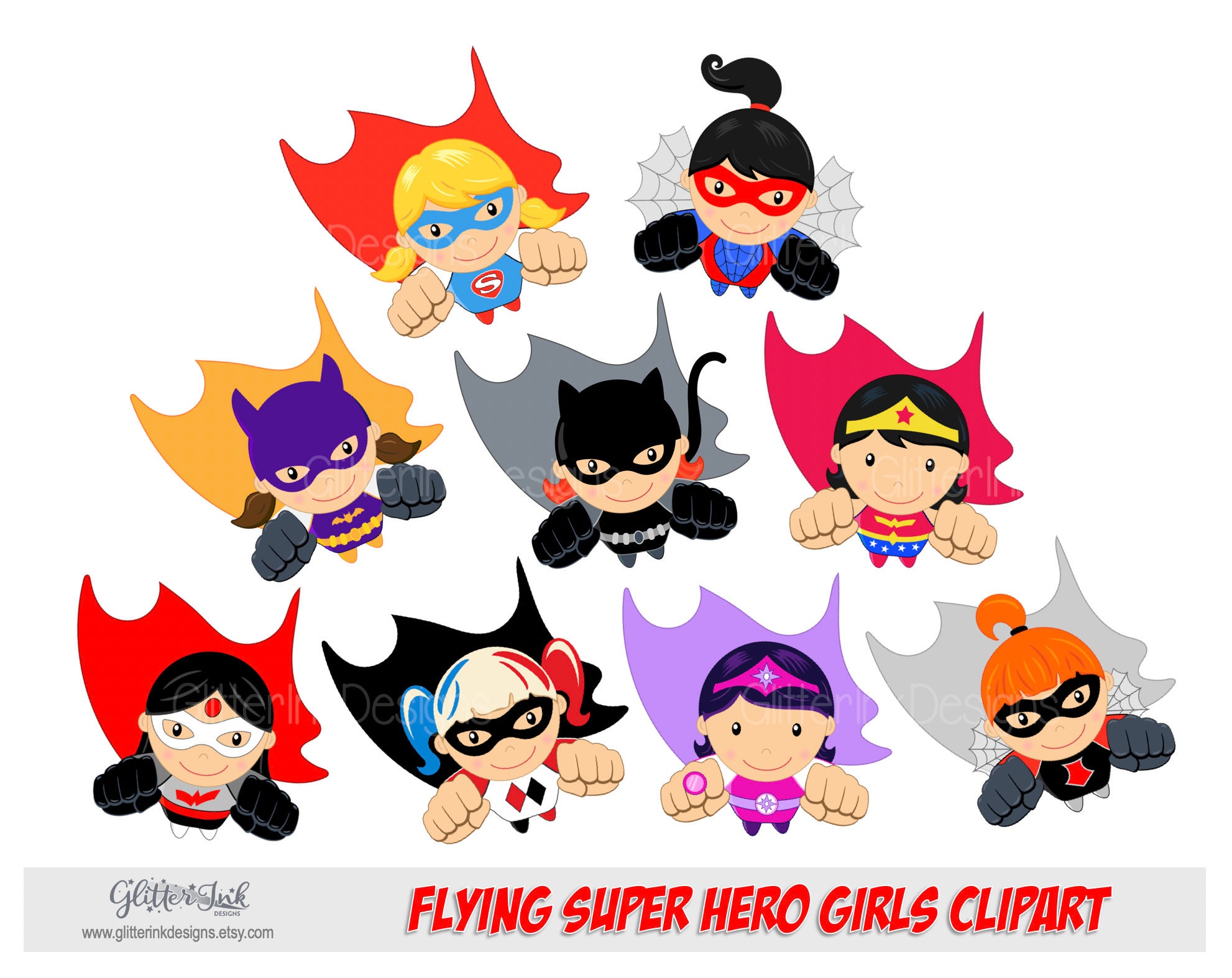 Flying Superhero Clipart