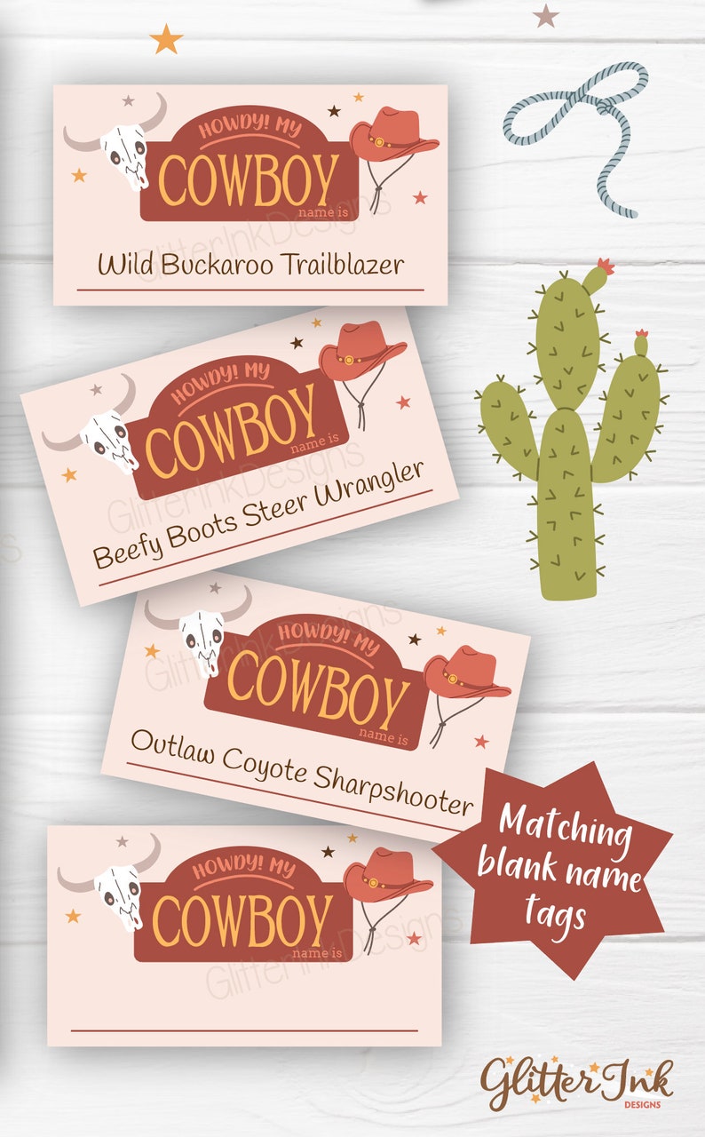 What's Your Cowboy Name Printable Party Game, Wild West Space Cowboys ...
