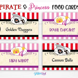 Pirate and Princess Party Food Tent Cards / Pirate Birthday Buffet ...
