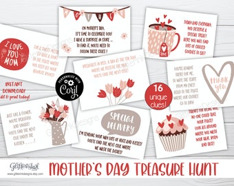 Mother's Day Scavenger Hunt Clue Cards / Happy Mothers Day | Etsy
