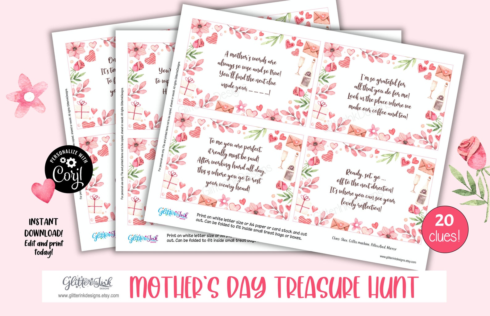 Mother's Day Scavenger Hunt Clue Cards / Happy Mothers Day - Etsy