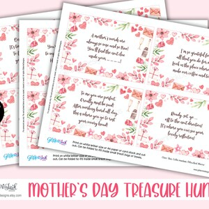 Mother's Day Scavenger Hunt Clue Cards / Happy Mothers Day - Etsy