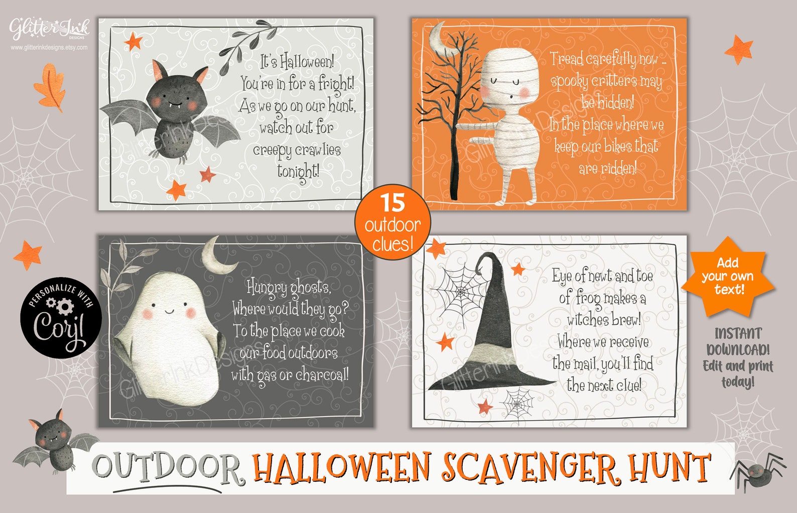Outdoor Halloween Scavenger Hunt / Kids Halloween Treasure - Etsy