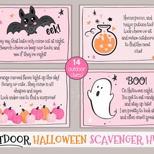 Pink Halloween Outdoor Scavenger Hunt / Kids Halloween Treasure Hunt ...