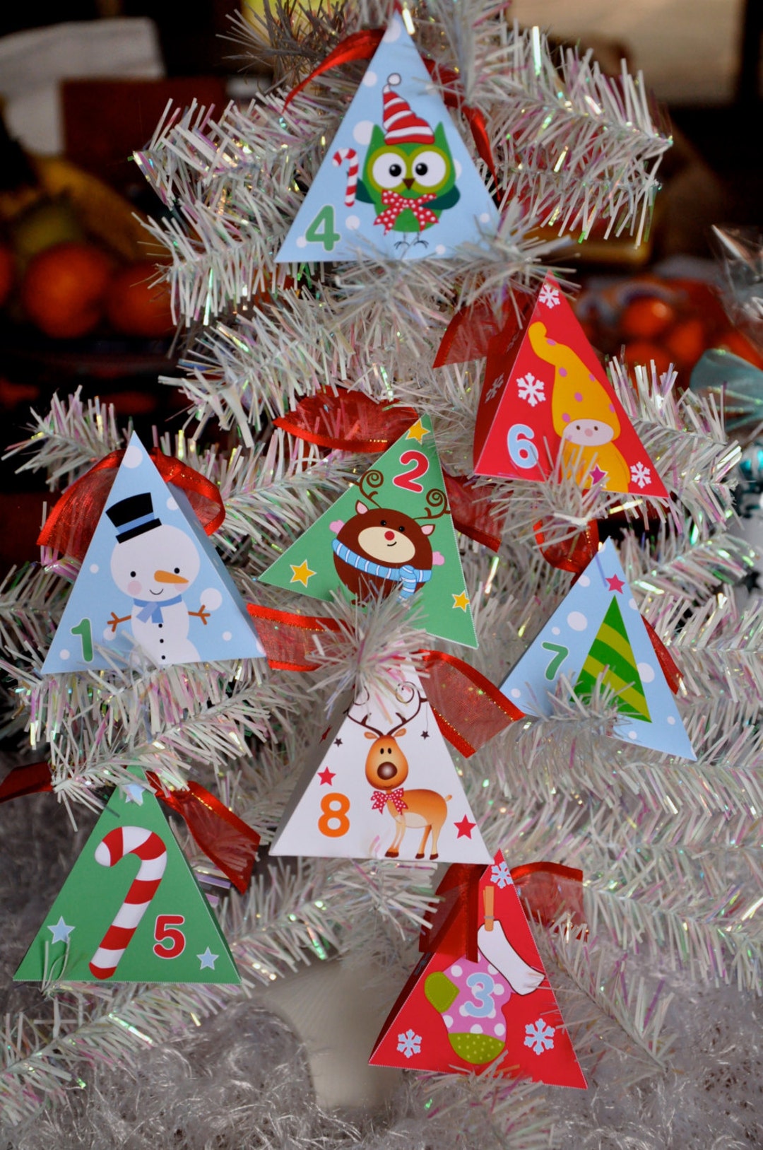 Christmas Tree Advent Calendar Printable Boxes / Christmas Advent Box ...