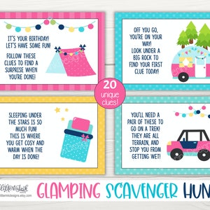 Glamping Party Scavenger Hunt / Camping Printables Outdoor Activities ...