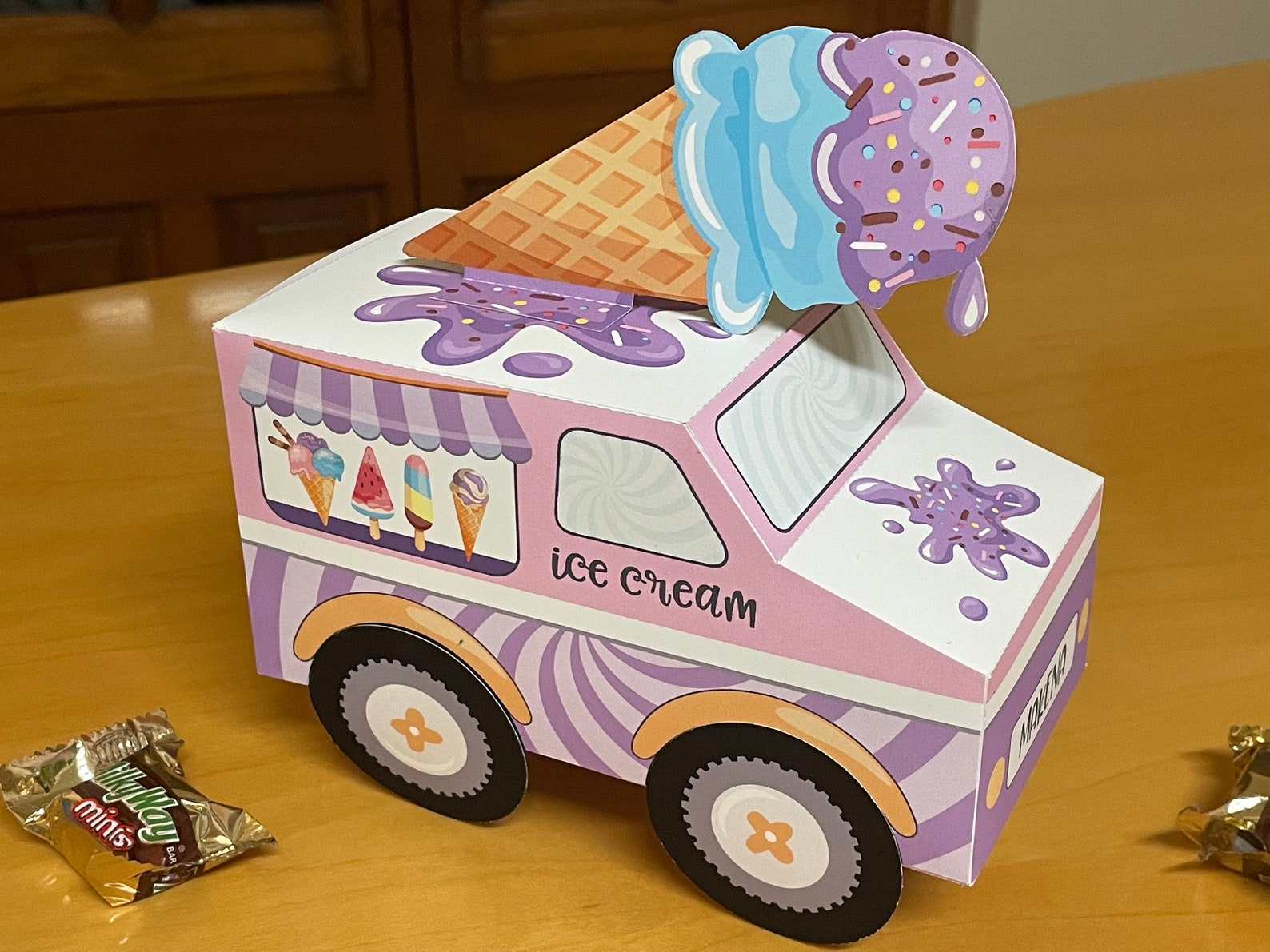 Ice Cream Truck Printable Favor Box / DIY Ice Cream Party - Etsy