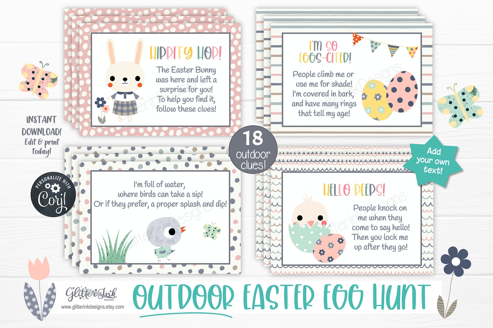Outdoor Easter Scavenger Hunt for Kids / Easter Egg Hunt Clues Editable ...