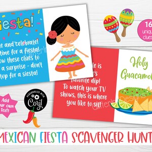 Mexican Fiesta Scavenger Hunt for Kids / Taco Tuesday Birthday Treasure ...