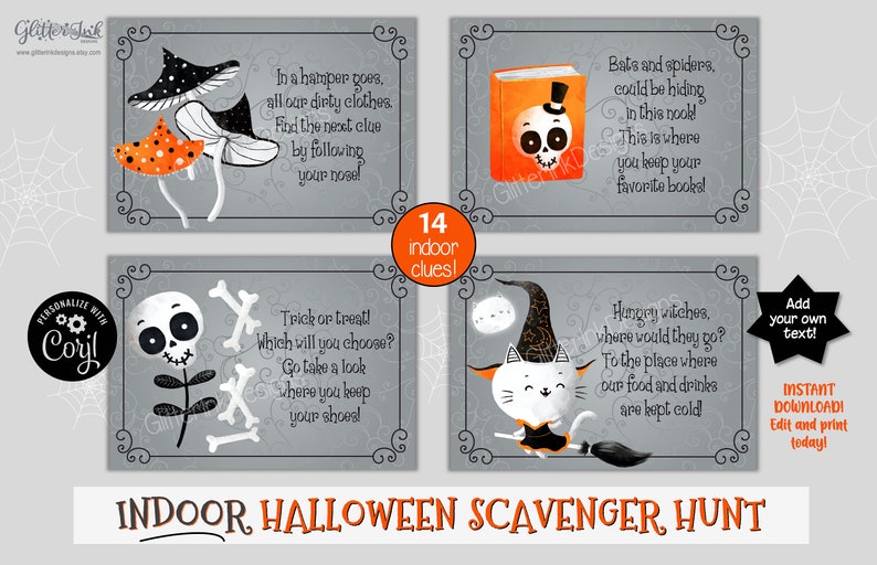 Indoor Halloween Scavenger Hunt / Kids Halloween Treasure Hunt - Etsy