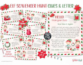Christmas Elf Treasure Hunt Clues - Etsy