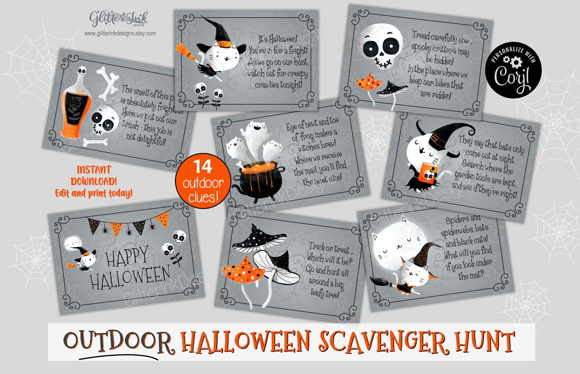 Outdoor Halloween Scavenger Hunt / Kids Halloween Treasure - Etsy