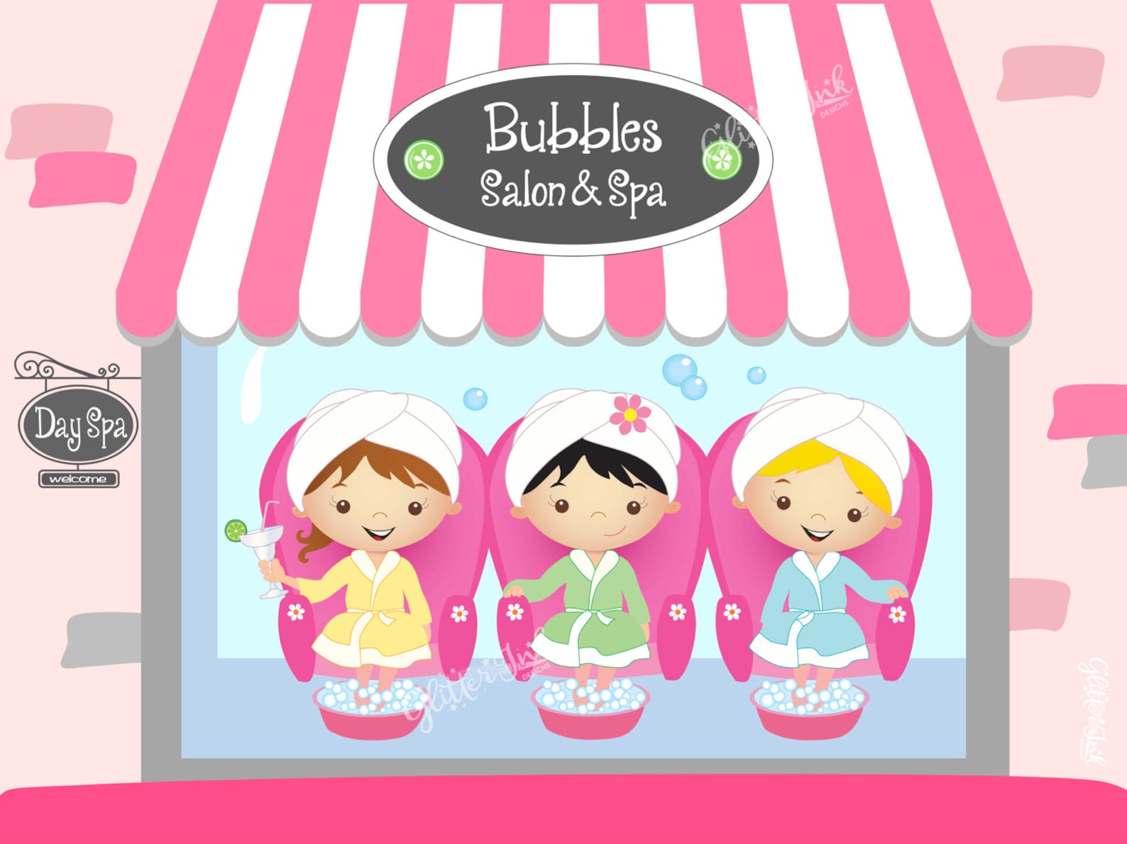 PRINTABLE Spa Party Backdrop / Makeup Party Decor / Glam Girl - Etsy