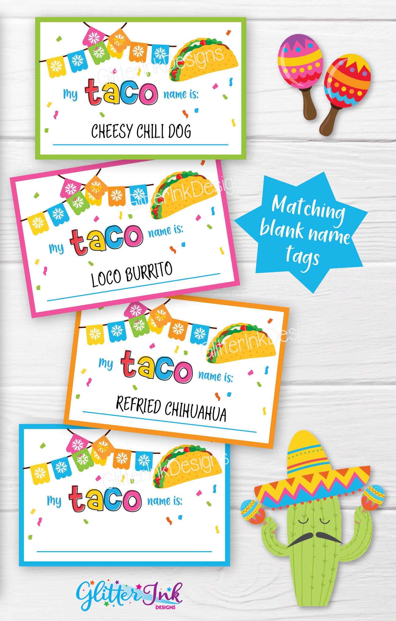 What's Your Taco Name Printable Party Game, Taco Tuesday Nickname ...